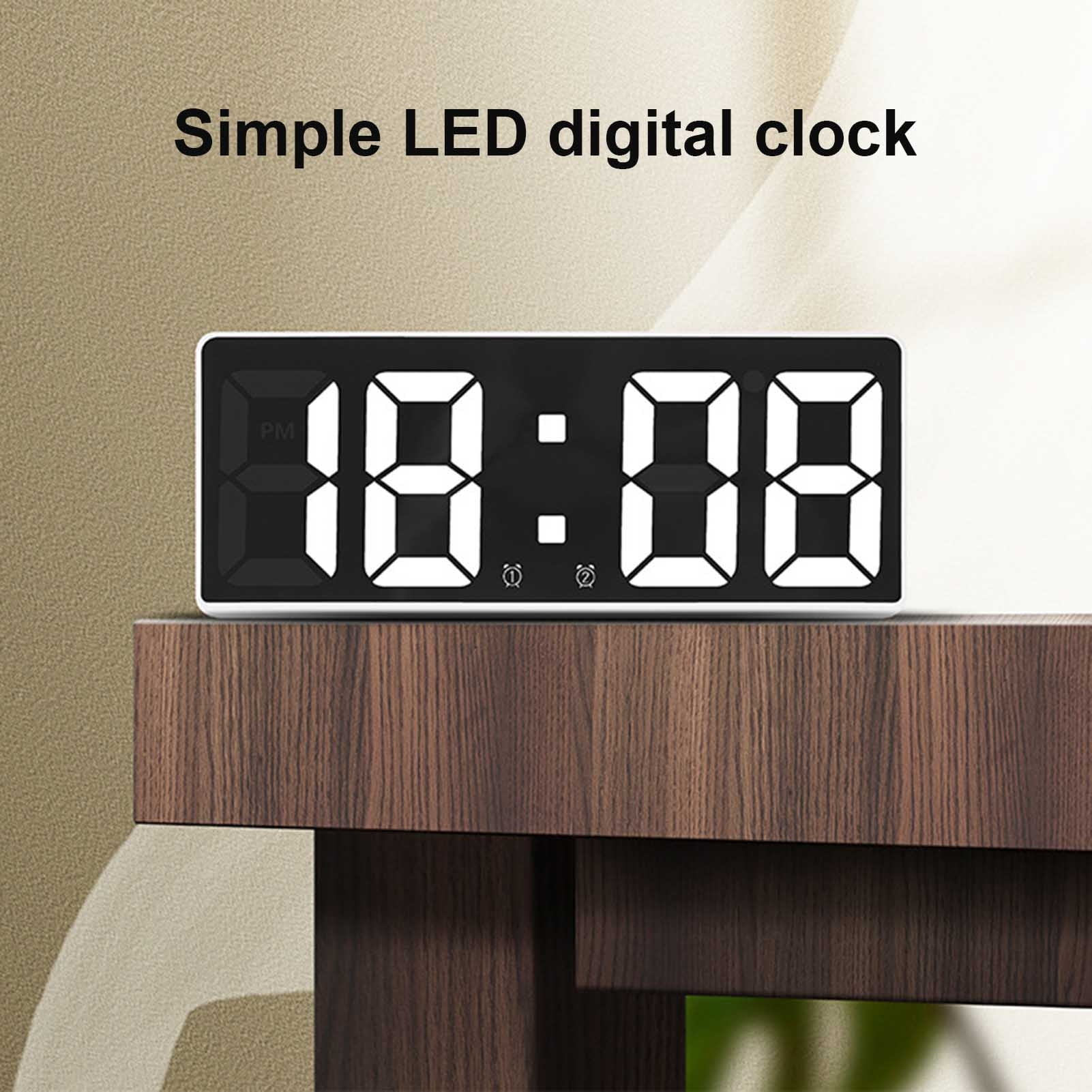 Washranp 1Set Electronic Digital Alarm Clock,5 Levels Brightness 12/24 ...