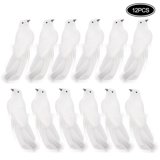 12 Pcs Decorative Artificial Birds, Fake Hanging Feather Birds for ...