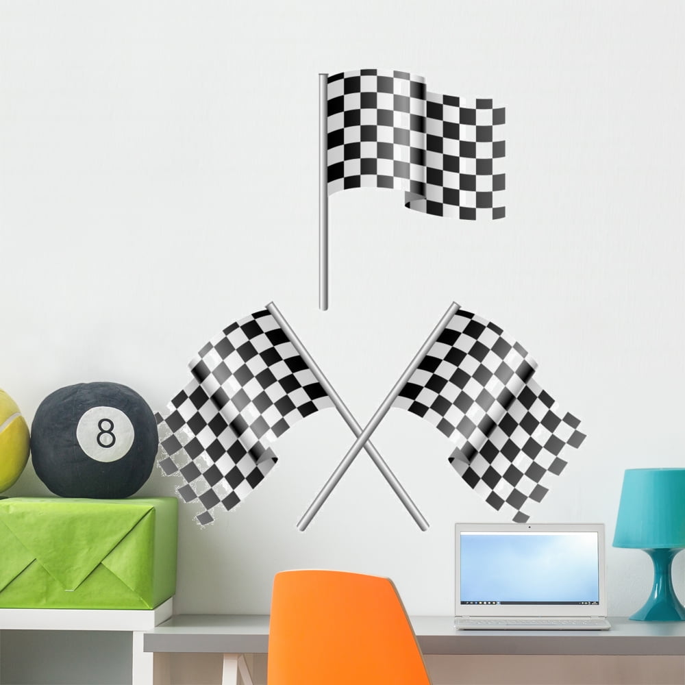 Checkered Flag Wall Mural by Wallmonkeys Peel and Stick Graphic (36 in ...
