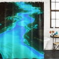 66x72 Inch Shower Curtains for Bathroom, Blue River Fabric Bath Curtain ...