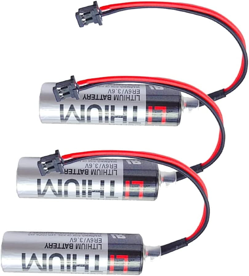 ER6V/3.6V ER6VC119A/119B PLC Battery for PLC M70 3.6V 2400mAh Lithium Battery with Black Plug ...