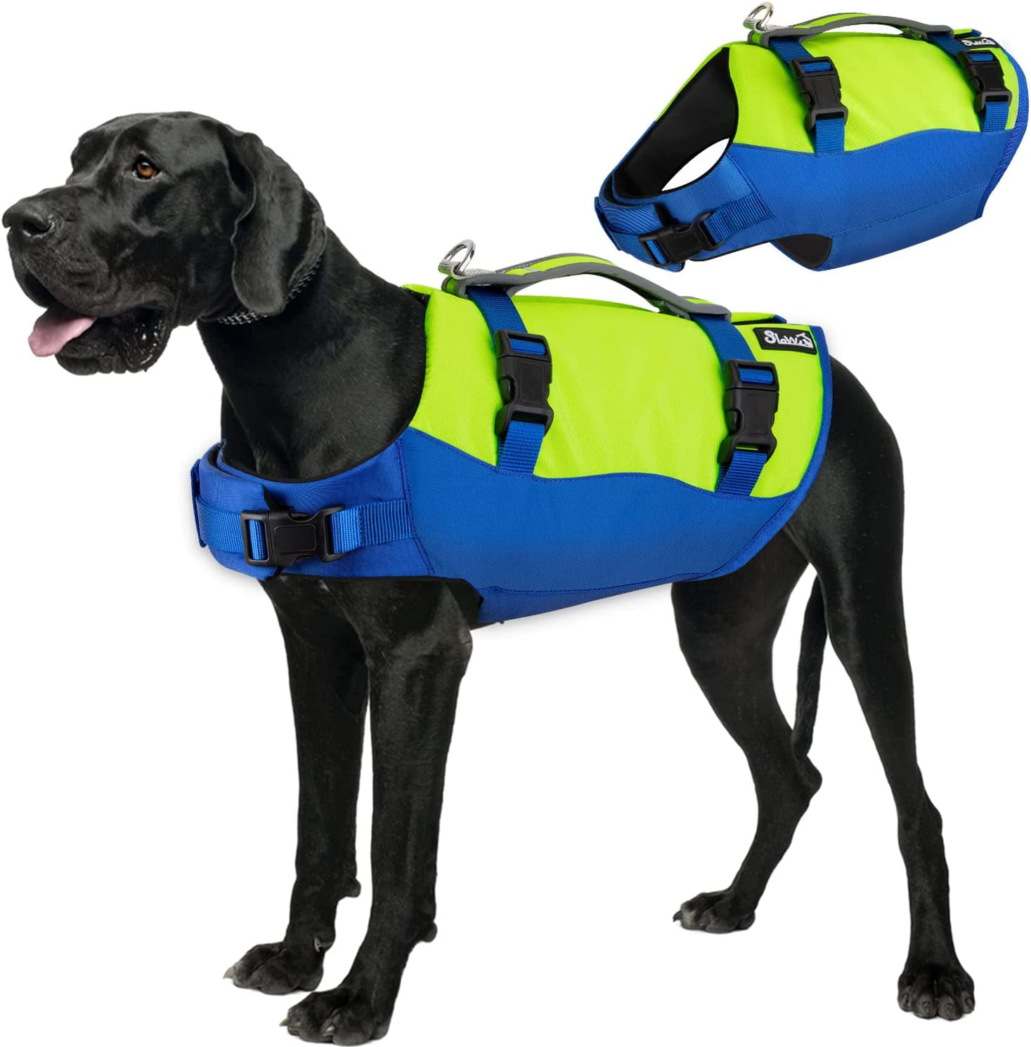 AUTOWT Dog Life Jacket, Adjustable Pet Safety Flotation Vest with ...