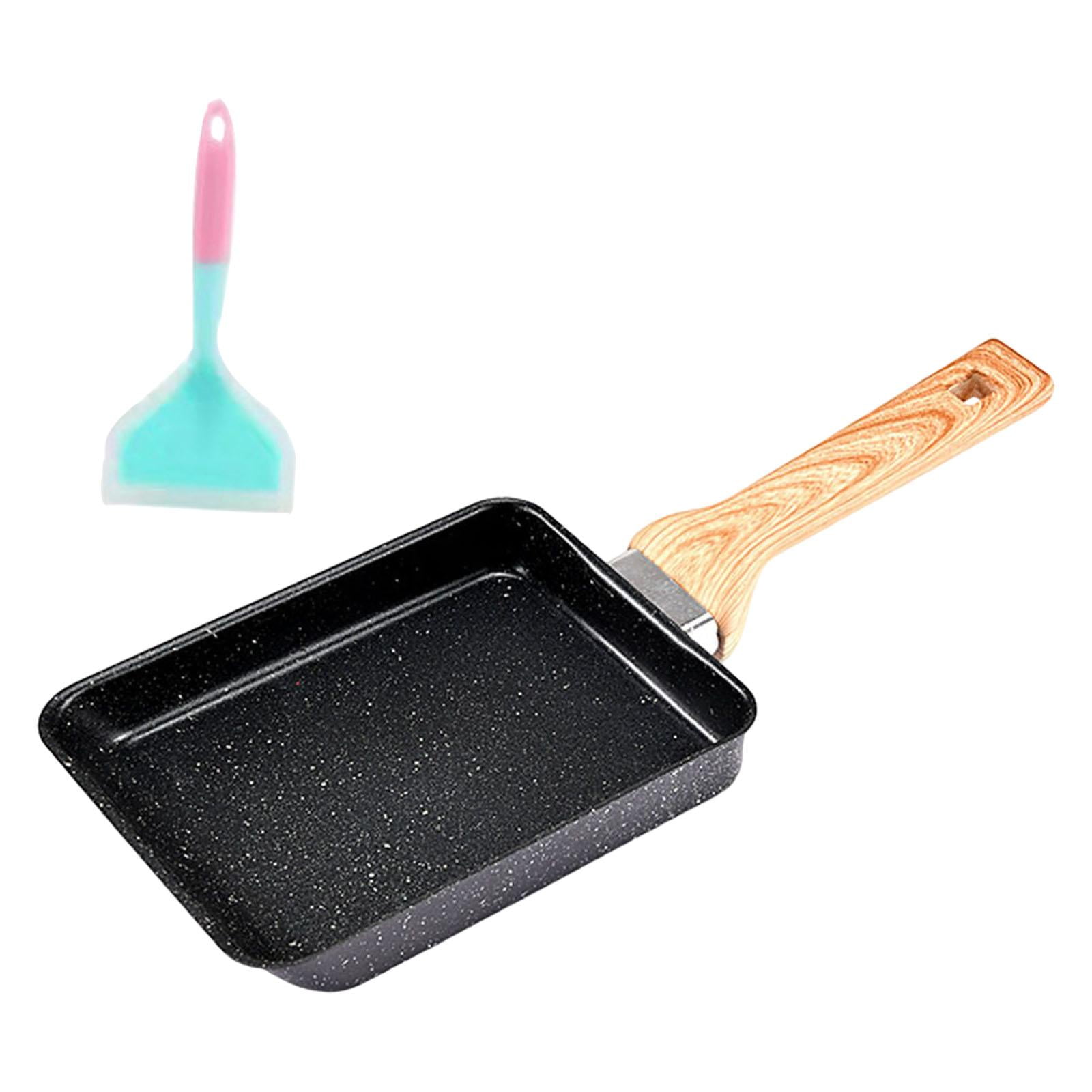 Japanese Omelette Pan Cooking Pan Rectangle Smokeless Coating Black ...
