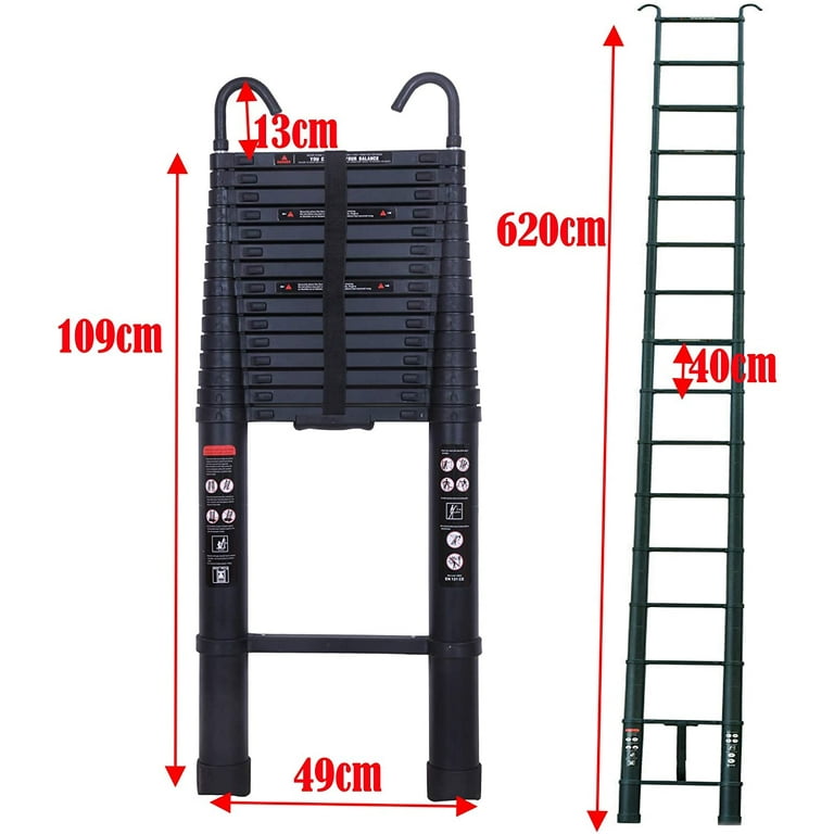 12.5ft Adjustable Ladder 12.5ft Telescoping – Heavy Duty, 330lb ...