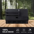 Black Wood Entryway Organizer with Mail Slot, Drawer & Hooks, Wall ...