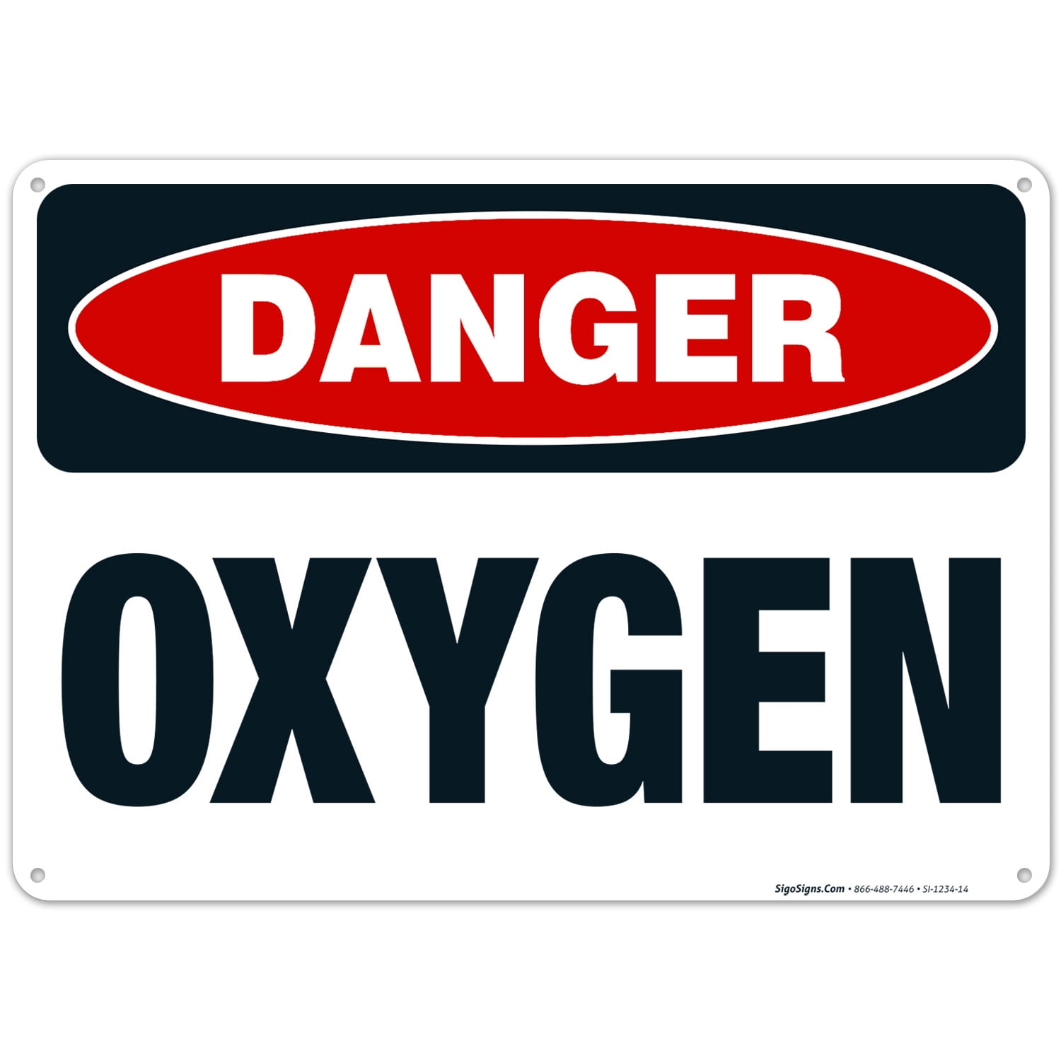 Danger Oxygen Sign, OSHA Danger Sign, - Walmart.com