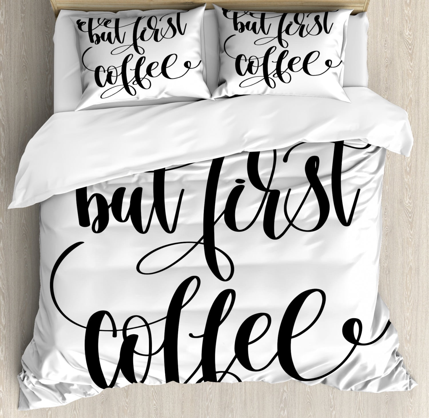 But First Coffee Duvet Cover Set King Size, Morning Motivational ...