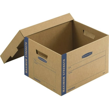 Bankers Box SmoothMove Basic Moving Boxes, Small, Kraft, Black, 25 ...