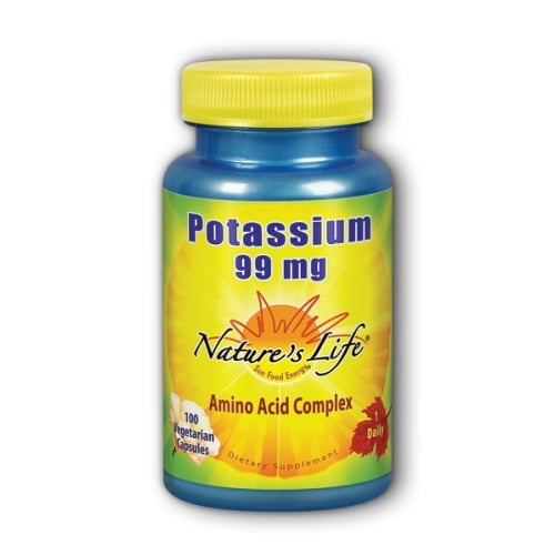 Suplemento de potasio Nature's Life 100 cápsulas (paquete de 2 ...
