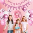 9th Birthday Decorations for Girls - Pink Balloons, Happy Birthday ...