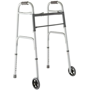 Equate Folding Walker with Wheels, Black - Walmart.com