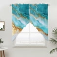 Abstract Waves Swag Valances for Windows 45 inches Long, Blue Retro Oil ...