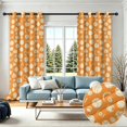 Baseball and Basketball Orange Pattern Blackout Curtains,Triple Weaved ...