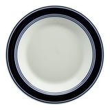 Mainstays Blue Banded 12-Piece Hand-Painted Stoneware Dinnerware Set ...