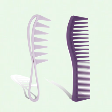 2Pcs Wide Tooth Comb, Large Tooth Curl Comb Shark Teeth Comb for Women ...