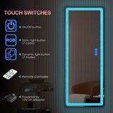 LVSOMT 47"x16" Full Length LED Mirror with RGB Lights, Wall-Mounted ...