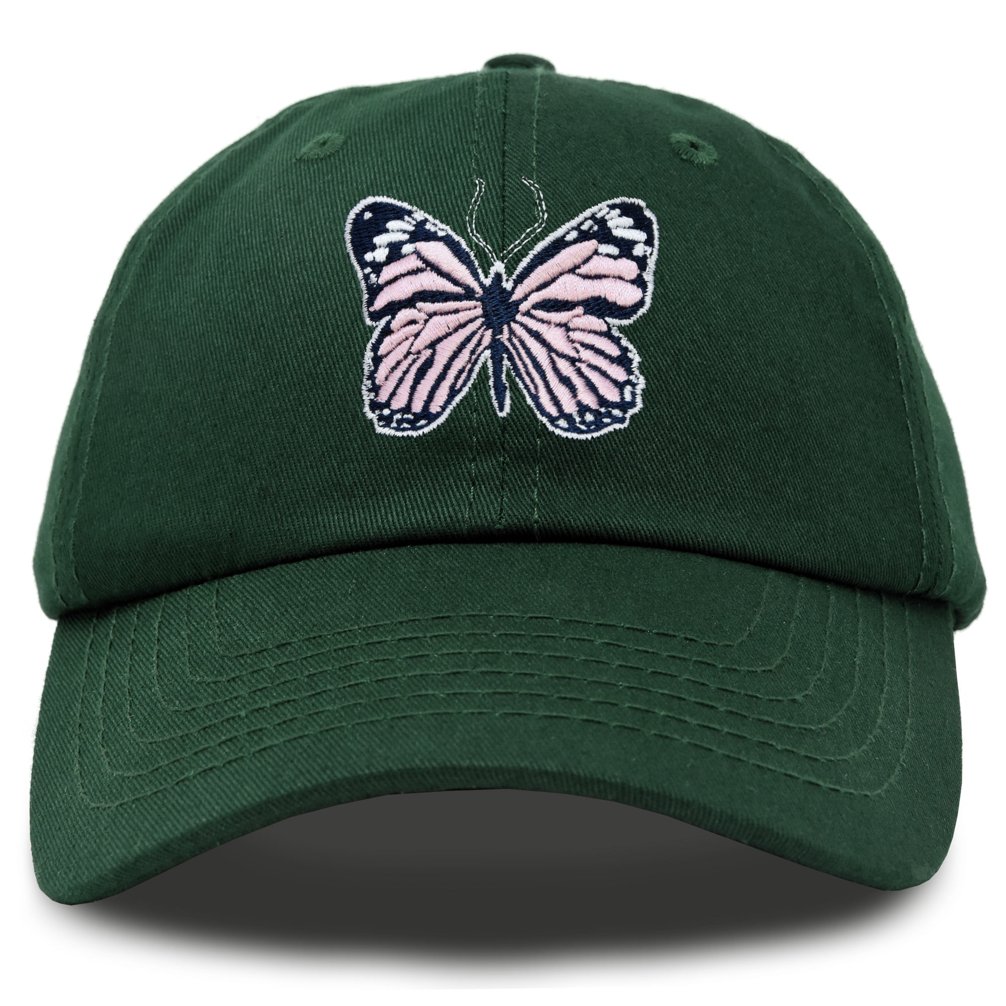 DALIX Pink Butterfly Hat Cute Womens Gift Embroidered Girls Cap in Dark ...