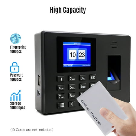 Attendance Machine,Display Screen Time Clock Support Employee With 2.4 ...