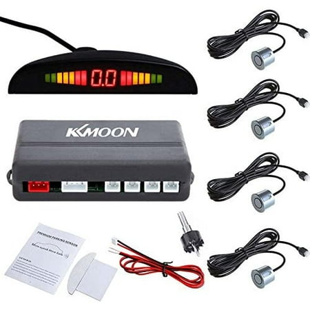 Bmatwk Car Reverse Backup Radar System, LED Display 4-Sensor Parking ...