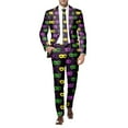 FYEGRE Men's Carnival Suit Two Piece Set Formal Attire With Purple Gold ...