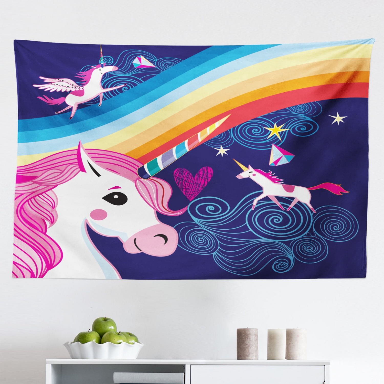 Garden Art Tapestry, Colorful Floral Arrangement of Blossoming Petals ...