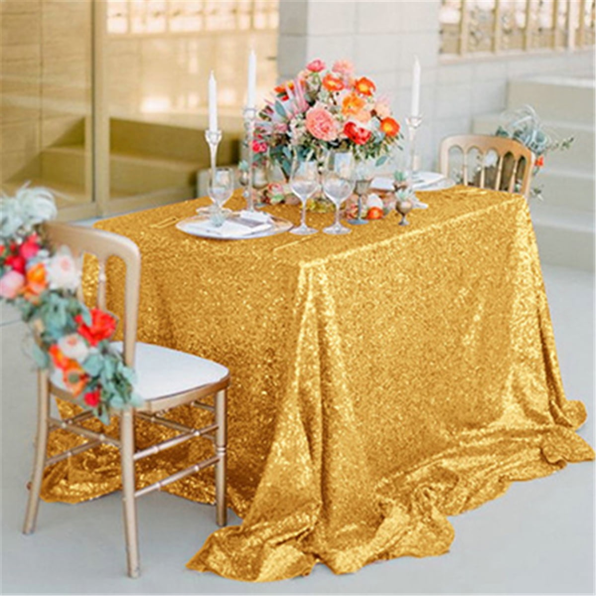 51'' X20'' Sparkly Sequin Tablecloth Square Cover for Banquet Wedding ...