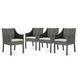 GDF Studio Athena Set of 4 Outdoor Wicker Dining Chairs with Durable ...