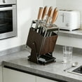 COM1950s Rotating Knife Block,Stainless Steel Kitchen Knife Organizer ...