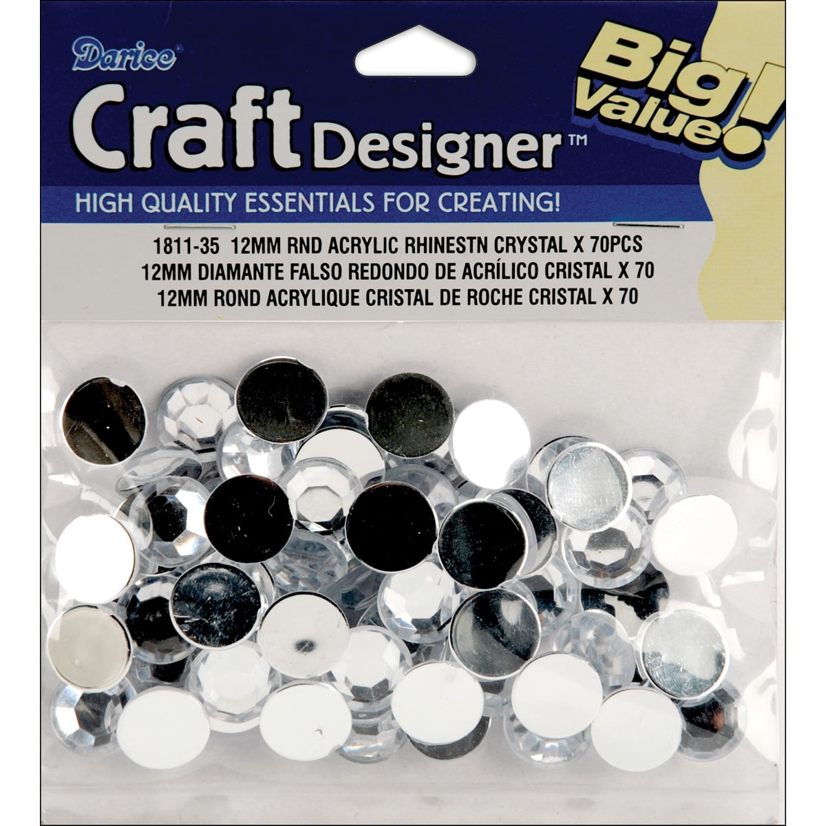 Round Crystal Rhinestones: 12mm - Walmart.com
