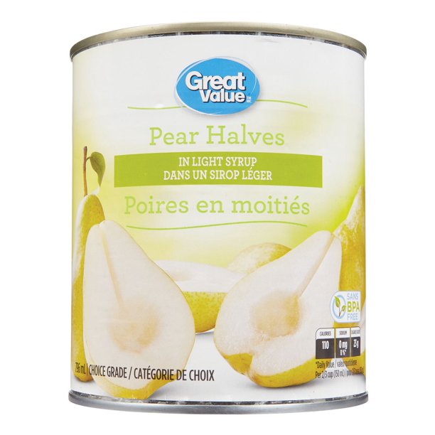 Great Value Pear Halves in Light Syrup, 796 mL - Walmart.ca