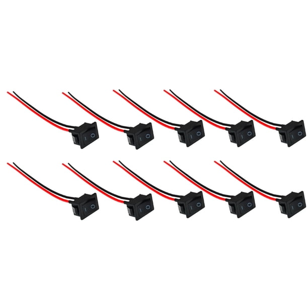 10Pcs Mini Rocker Switch 2Pin Spst Small Device On/Off Rocker Switch ...