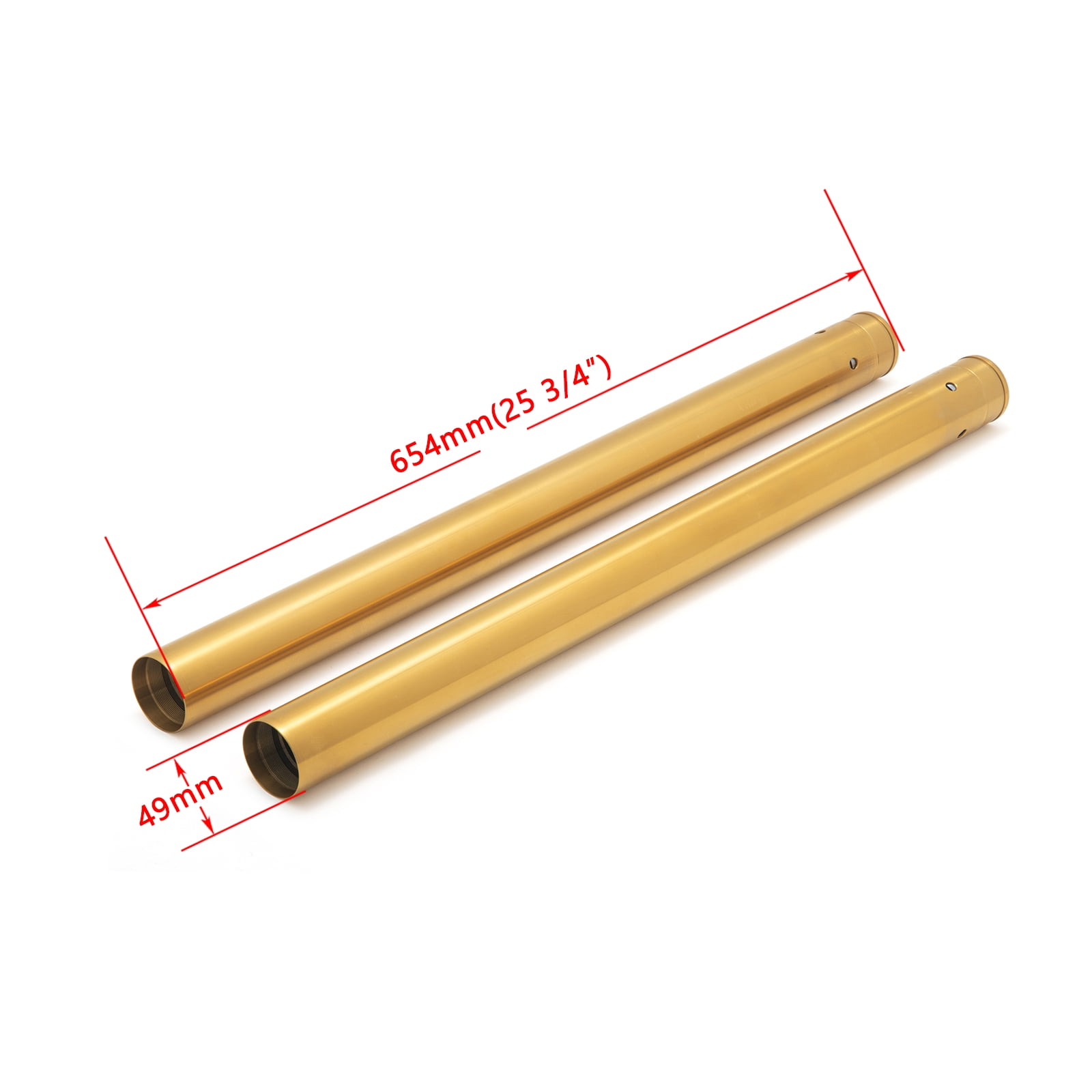 Chrome Gold 49mm Fork Tubes + 2" for Harley Softail 18-21 Street Bob ...