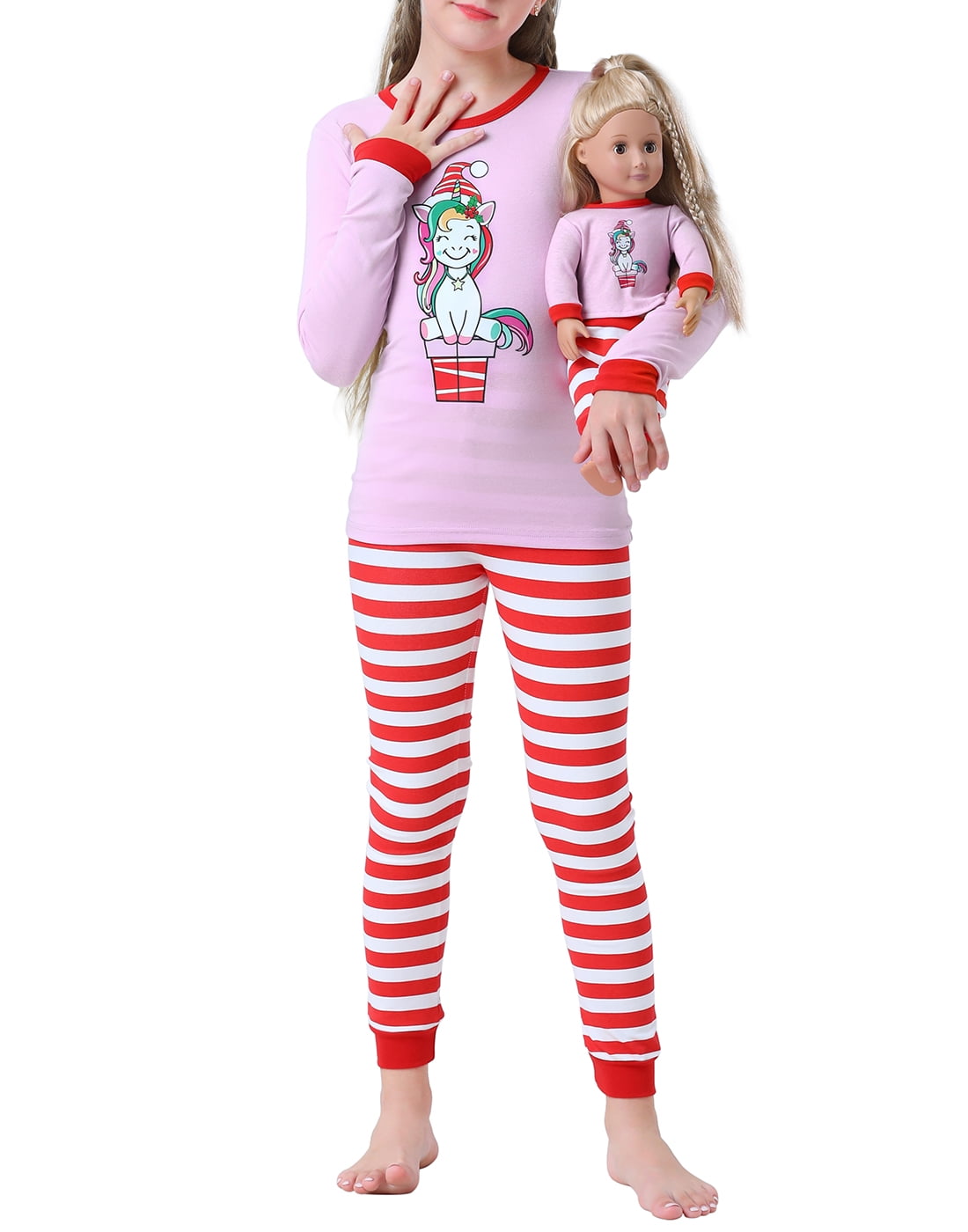 HDE Girls Pajamas - Pajama Set for Girl with Matching Doll Outfit 100% ...