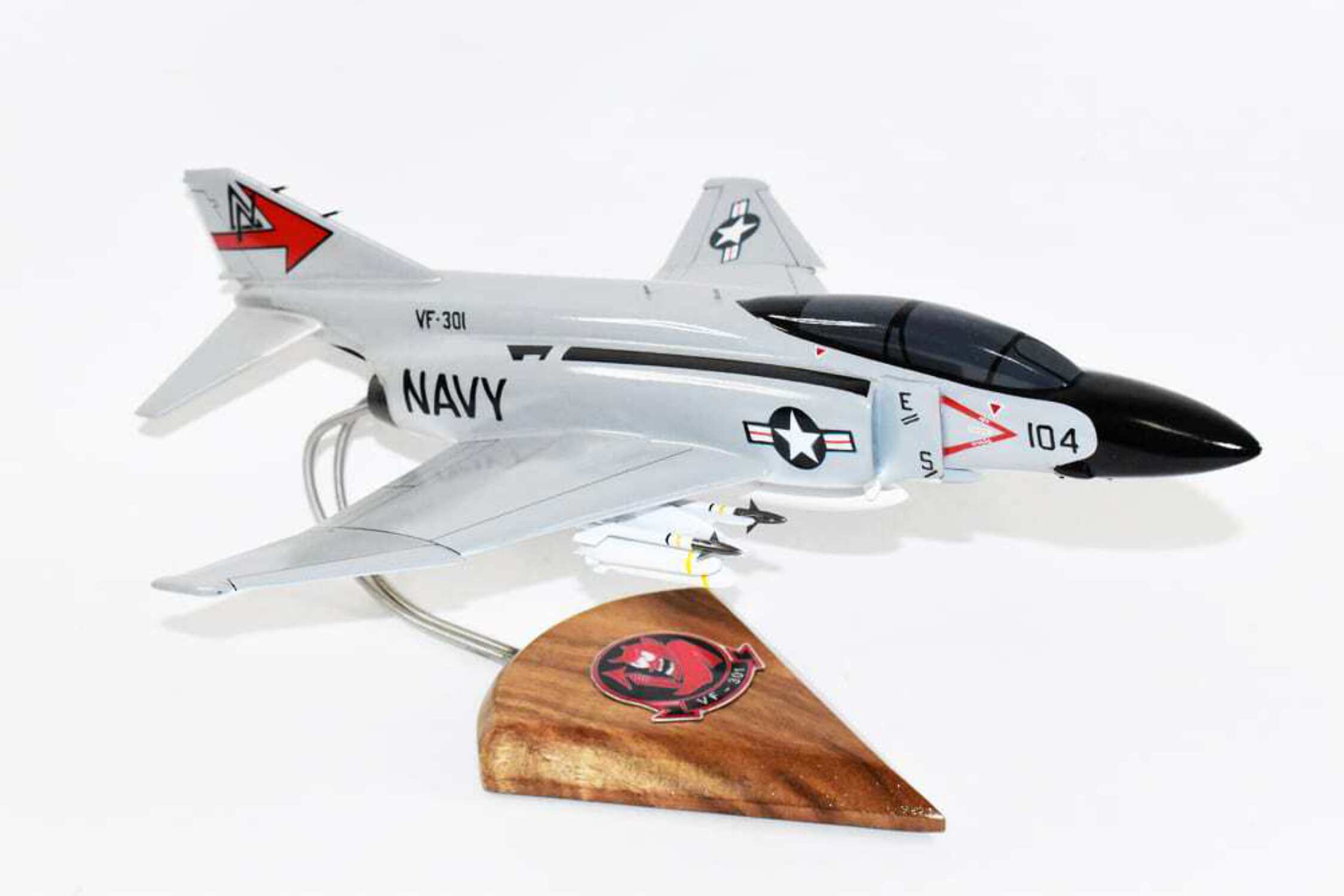 VF-301 Devil’s Disciples F-4N (1978) Model, 1/42 (18) Scale, Mahogany ...