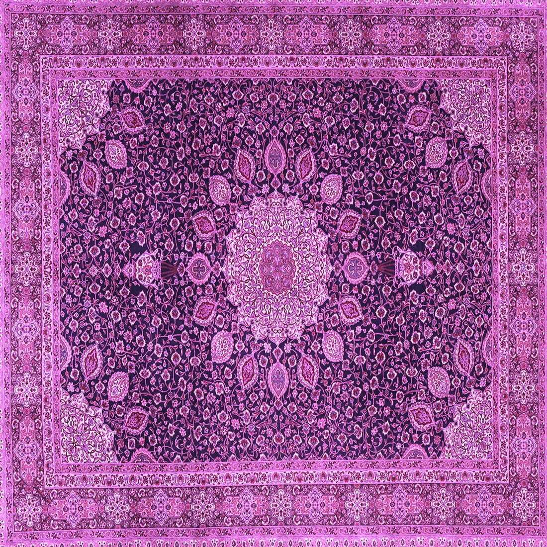 Ahgly Company Indoor Square Persian Purple Traditional Area Rugs, 5 ...