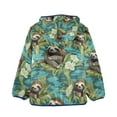 ALAZA Toddler Polar Fleece Jacket Sloth and Flowers Kids Hooded Warm ...