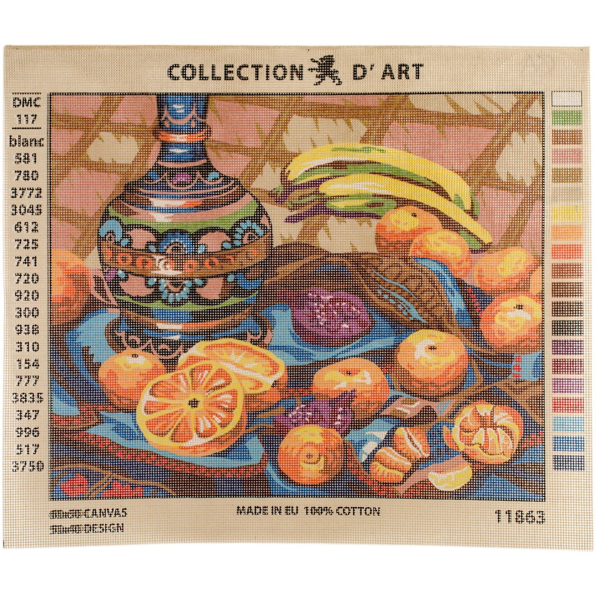 Collection D'art Needlepoint Printed Tapestry Canvas 60X50cm-Fruits ...