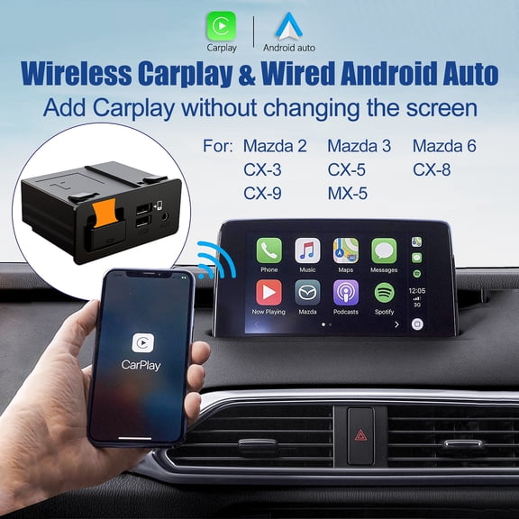 Type-C Mazda Apple CarPlay & Android Auto HUB OEM USB Retrofit Kit for ...