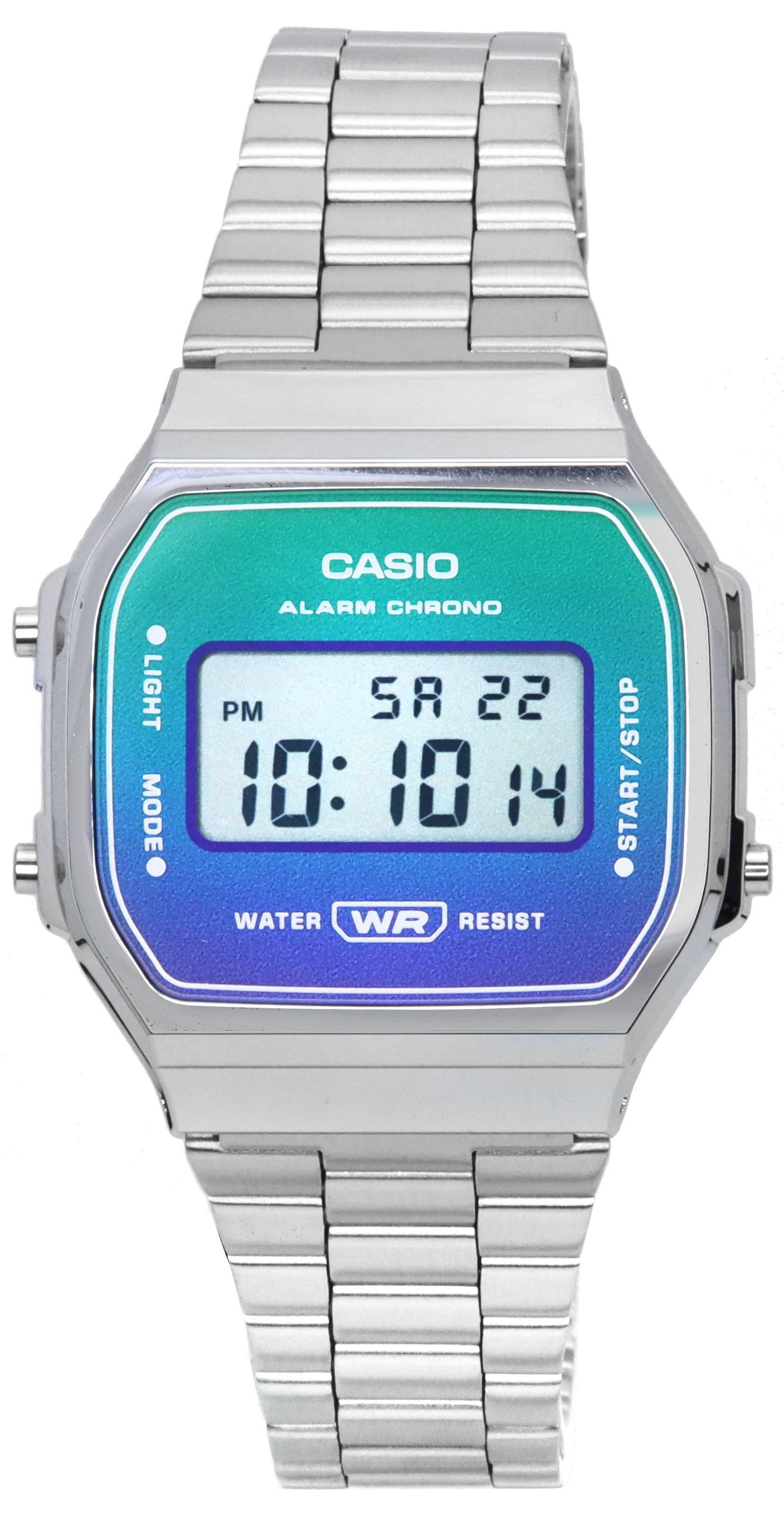 Casio Vintage Digital Stainless Steel Quartz A168WER-2A A168WER-2 ...