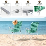 Ktaxon 4Pcs Patio Folding Web Lawn Chair Set, Outdoor Beach Chair ...