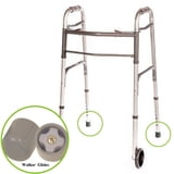 Walker Folding Deluxe 2 Button with Front 5" Wheels, Adjustable Height ...