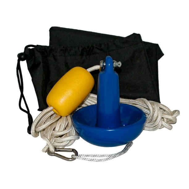 SUP Anchor - 8 lb. Blue Vinyl coated, 20\' nylon rope, float - Walmart ...