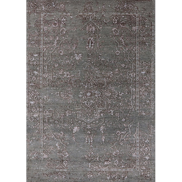 Ahgly Company Indoor Rectangle Mid-Century Modern Purple Oriental Area ...