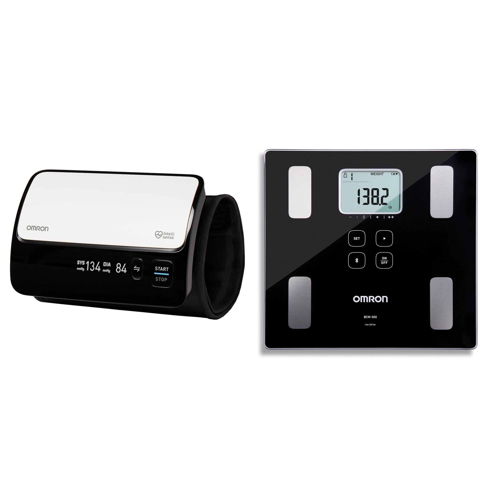 OMRON BP7000 Evolv Wireless Upper Arm Blood Pressure Monitor & BCM-500 ...