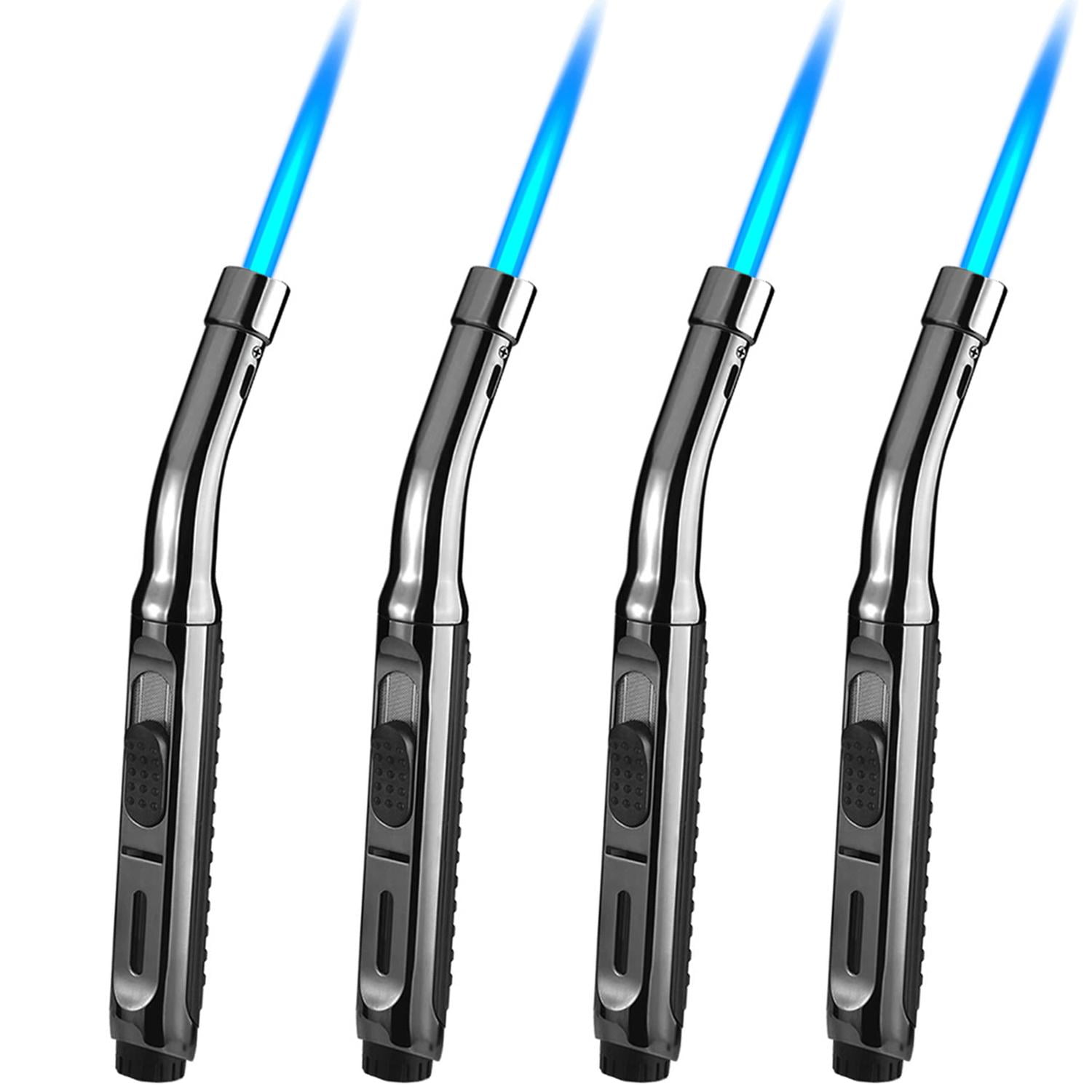 Encendedor de Gas Butano Fogatas ChefTorch 4 Pzs Plata Recargable Metal ...