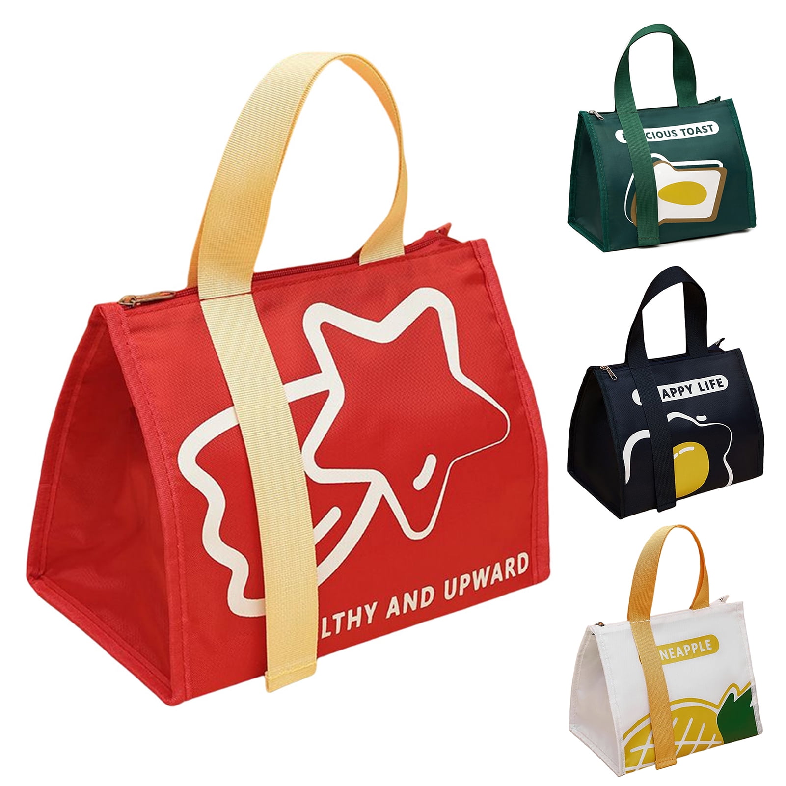 UDIYO Reusable Lunch Bag Insulated Lunch Box Canvas Fabric with ...