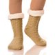 Debra Weitzner Womens Thermal Sherpa Socks Fleece Lined Fuzzy Gripper Socks Winter Christmas ...