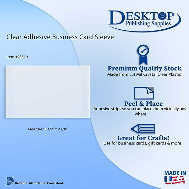Clear Adhesive Business Card Sleeves - 100 Pieces - Walmart.ca