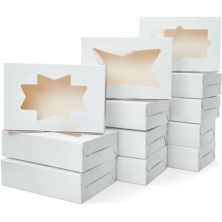 Yotruth 9x6x2.5" Pastry and Cookie Gift Box Bakery Kraft Cookie Box Pop ...