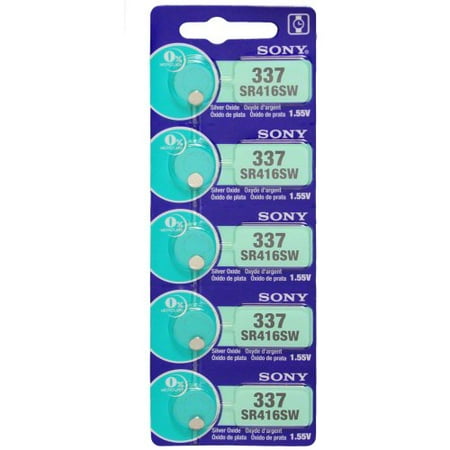 Sony 337 (SR416SW) 1.55V Silver Oxide 0%Hg Mercury Free Watch Battery ...